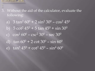 trigonomery of right triangles | PPT