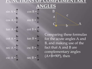 trigonomery of right triangles | PPT