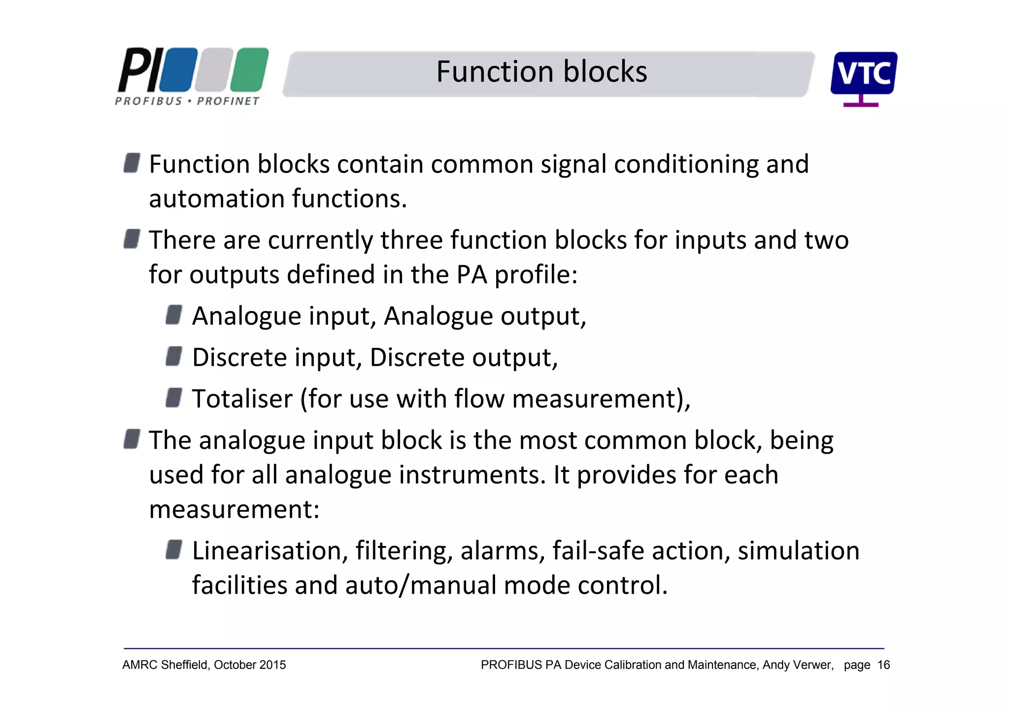 Profibus PA device calibration and maintenance - Andy Verwer | PDF