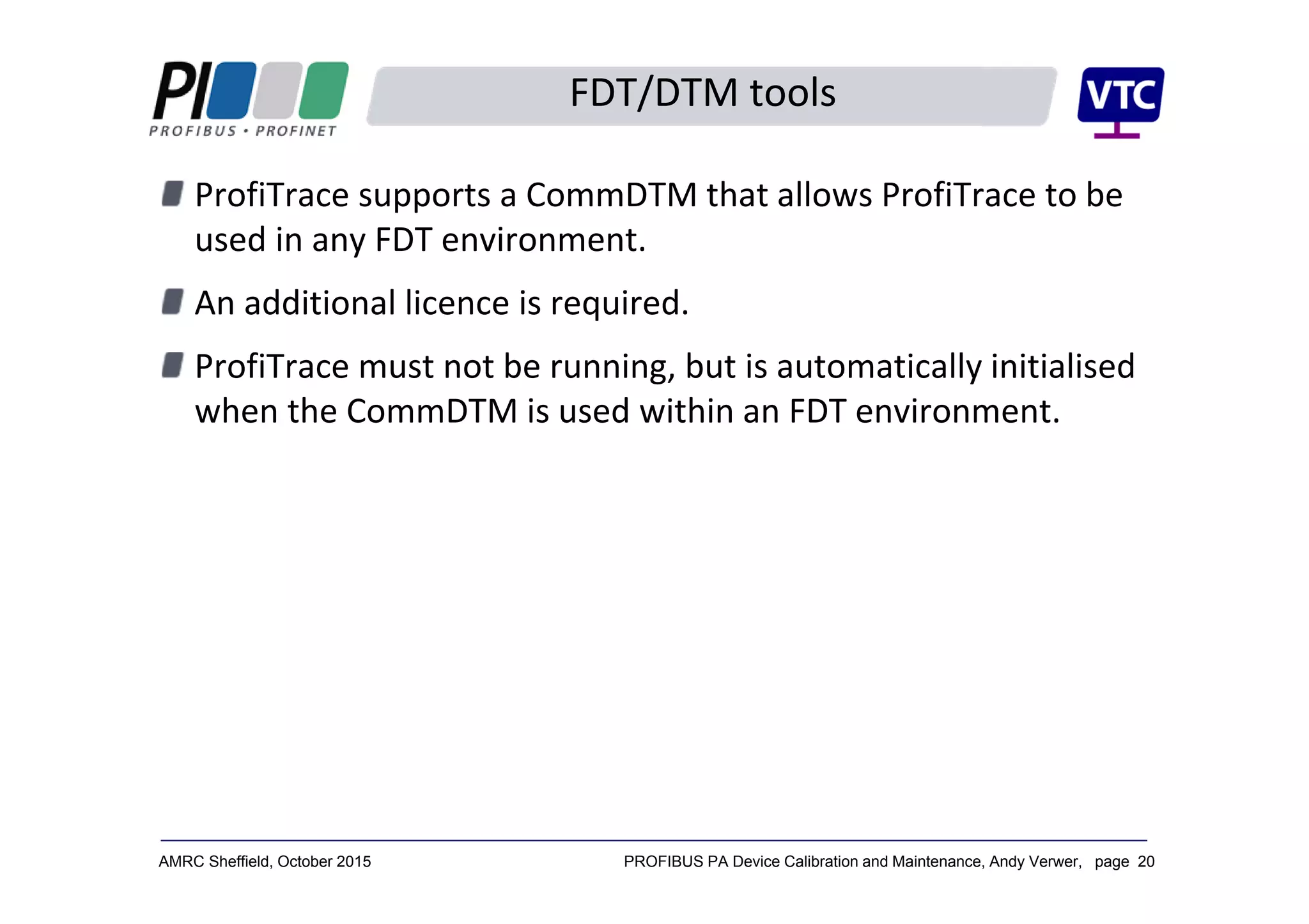 Profibus PA device calibration and maintenance - Andy Verwer | PDF