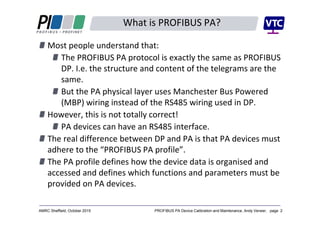 Profibus PA device calibration and maintenance - Andy Verwer | PDF