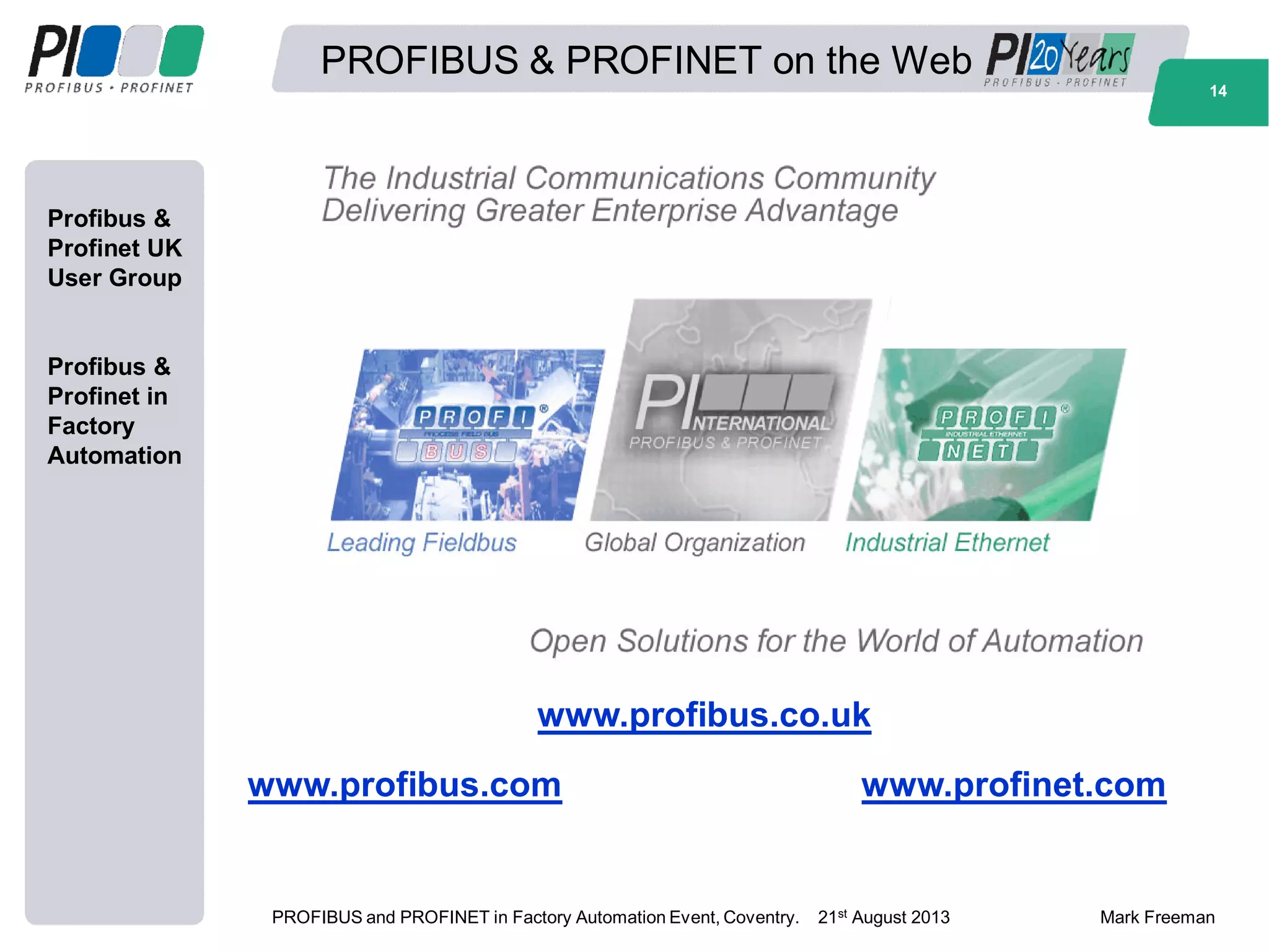PROFIBUS and PROFINET update - Mark Freeman of Siemens A&D | PDF ...
