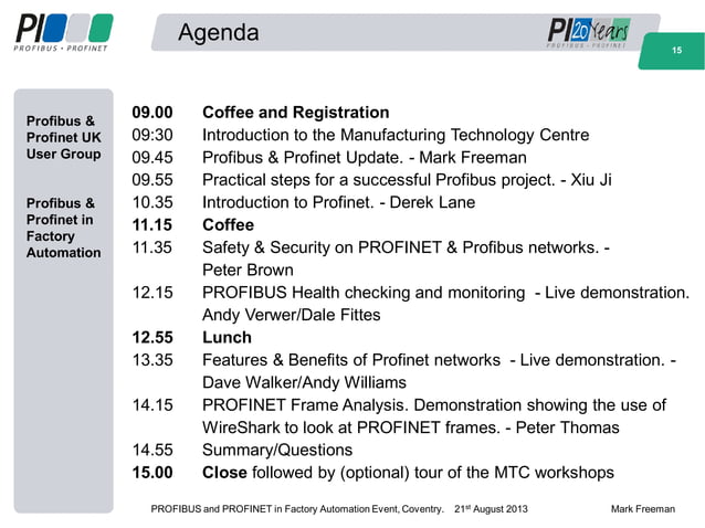 PROFIBUS and PROFINET update - Mark Freeman of Siemens A&D | PDF | Computer Networking | Computing