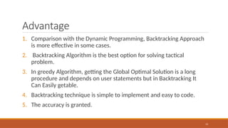 proficiency presenattion on topic of backtracking algo | PPT