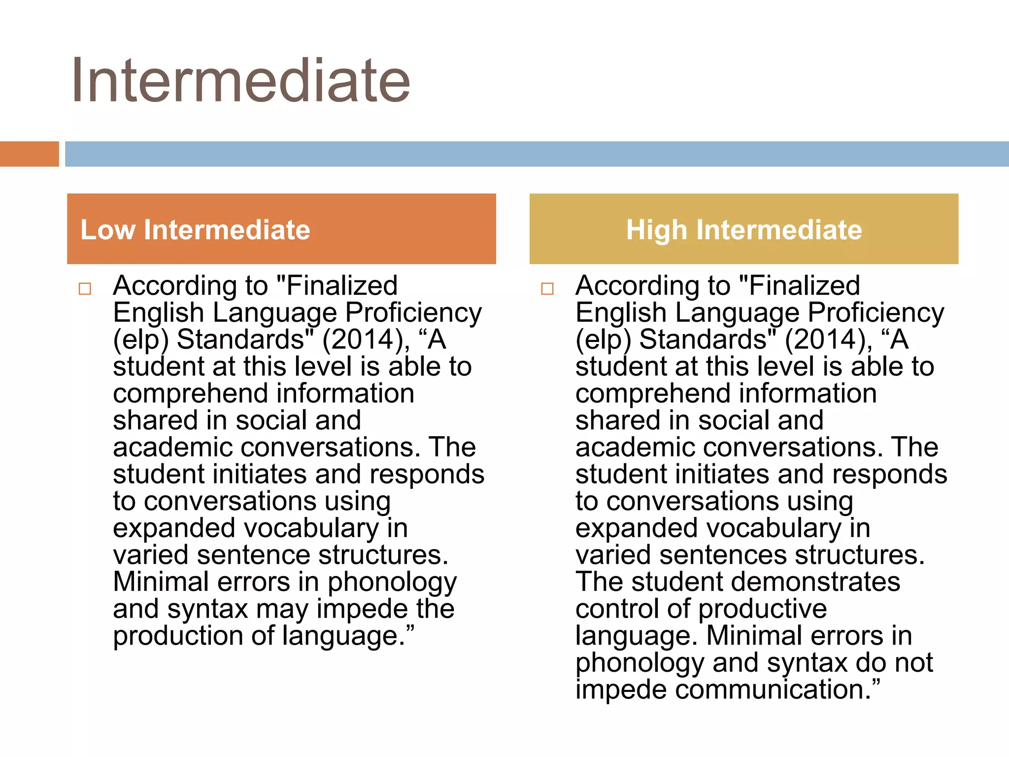 Proficiency levels summary | PPT