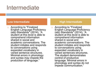 Proficiency levels summary | PPT