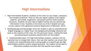 Proficiency levels summary | PPTX