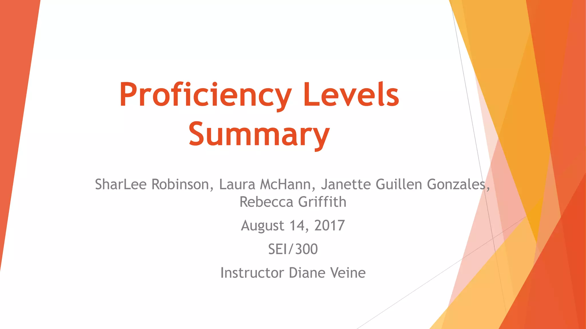 Proficiency levels summary | PPT