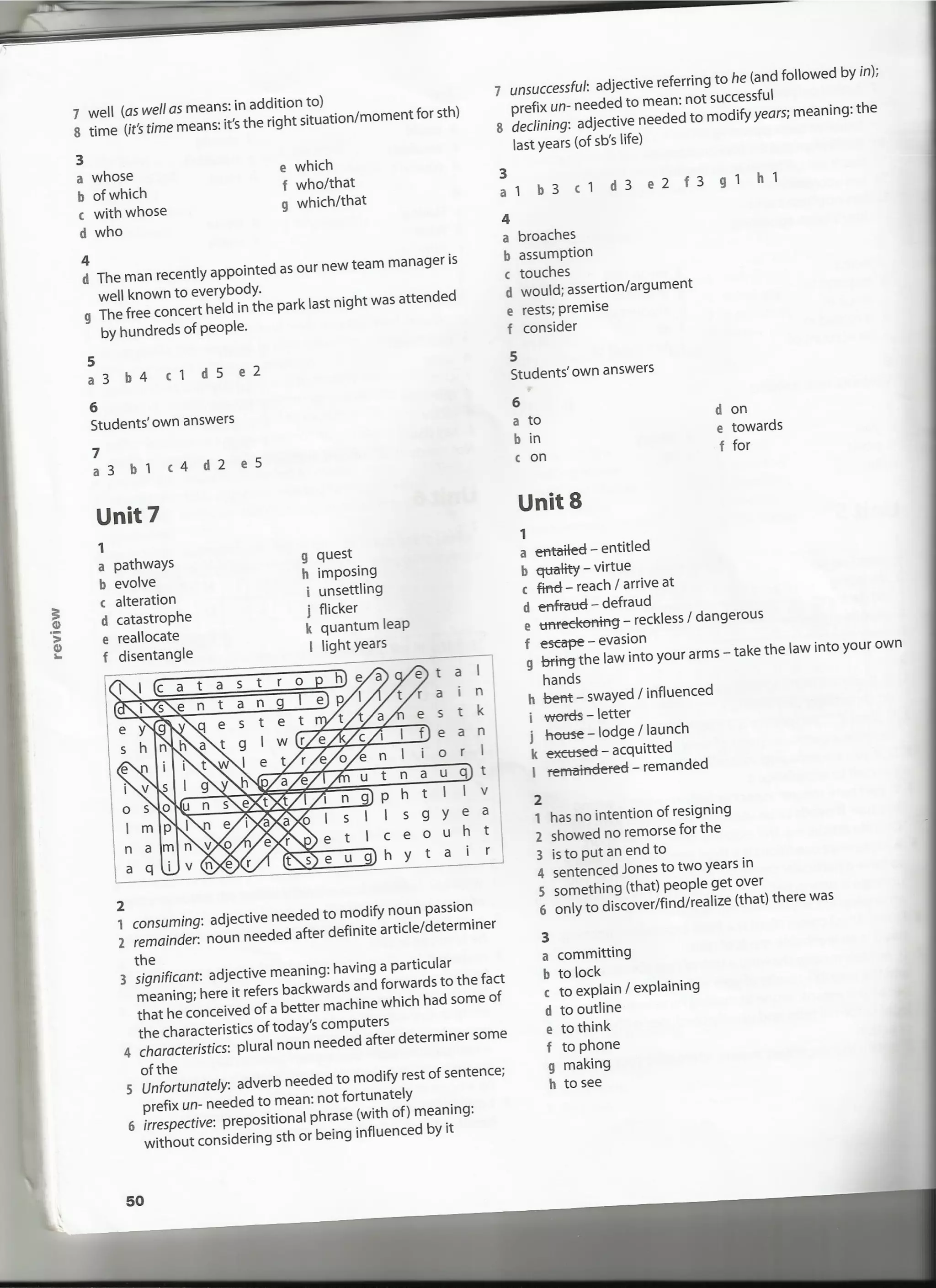 Proficiency masterclass revision key units 1 12 | PDF