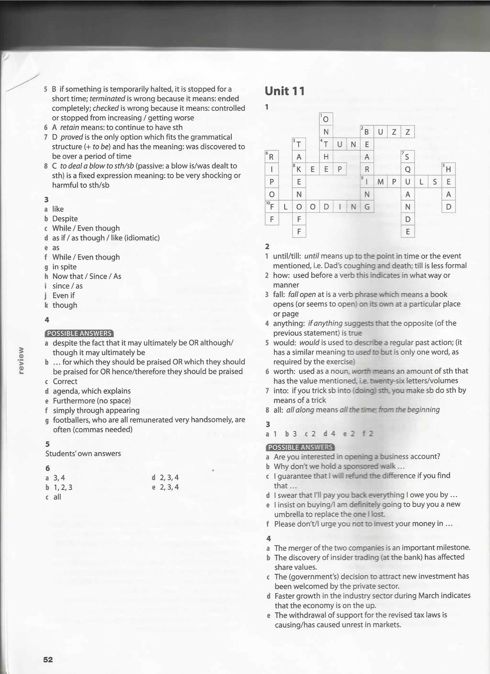 Proficiency masterclass revision key units 1 12 | PDF