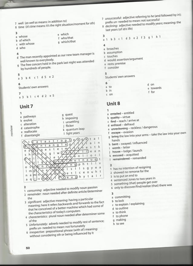 Proficiency masterclass revision key units 1 12 | PDF
