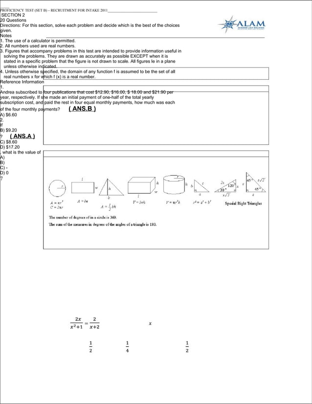 Proficiency test | PDF
