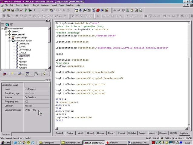 Proficy machine edition scripting | PPT | Computing | Technology & Computing