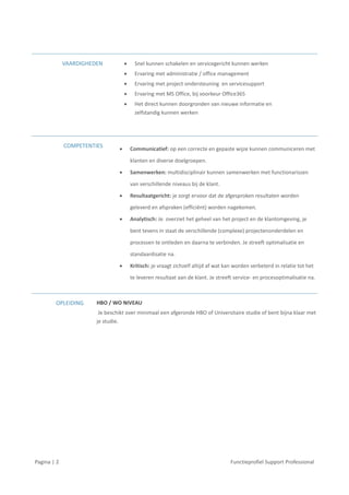 Profiel support professional | PDF