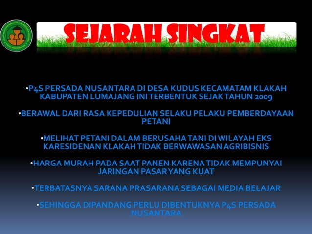 Profil P4S PERSADA NUSANTARA LUMAJANG | PPT