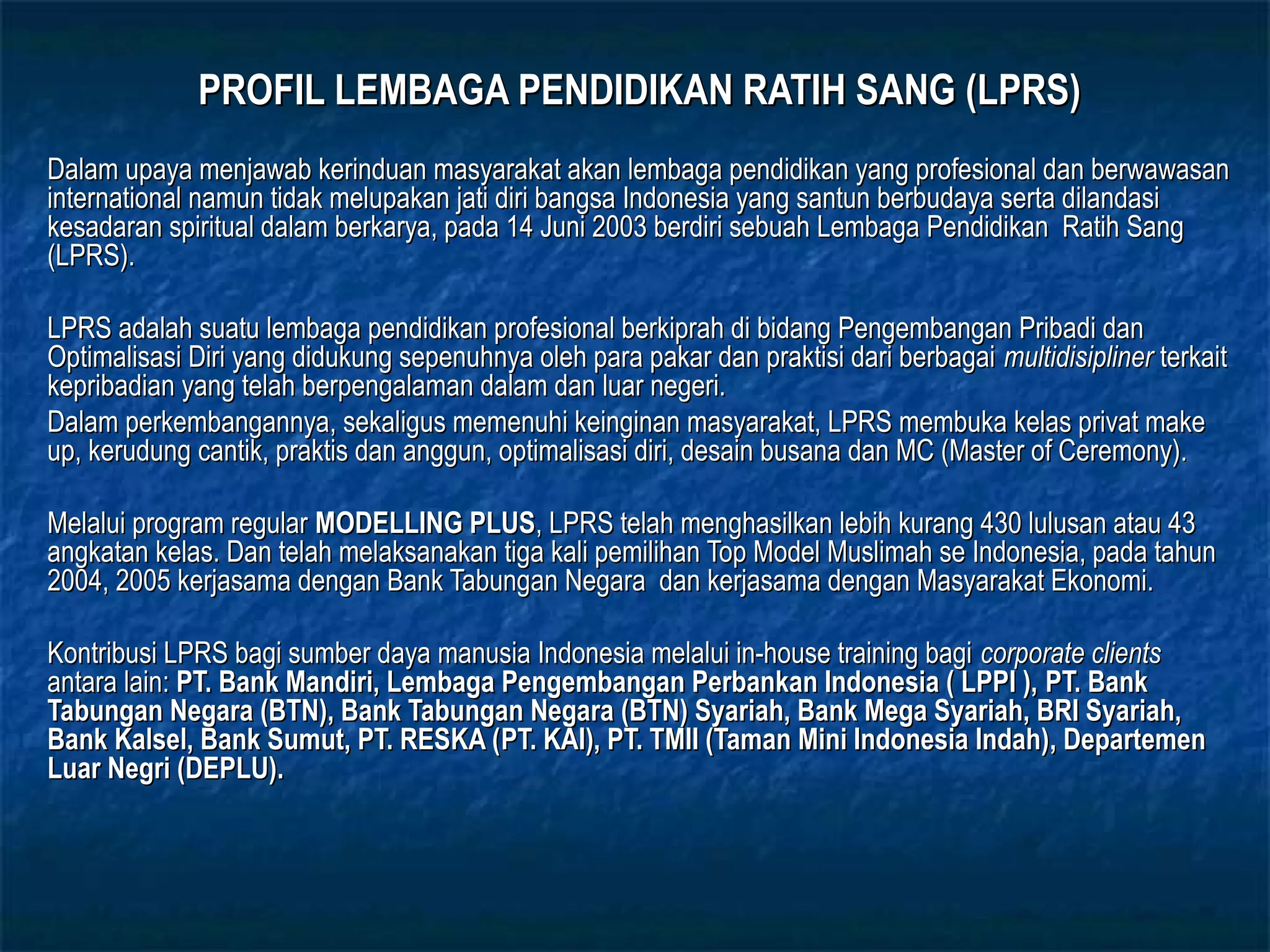Profil LPRS | PPT