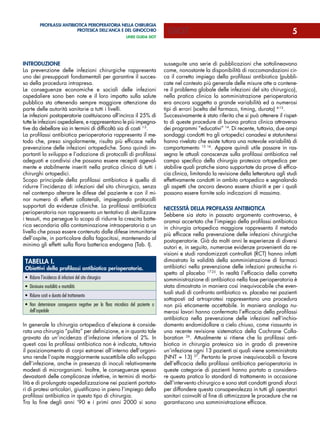 Profilassi antibiodica perioperatoria nella chirurgia protesica dell ...