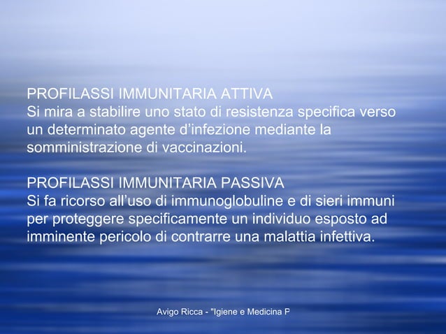 Profilassi immunitaria 4 | PPT