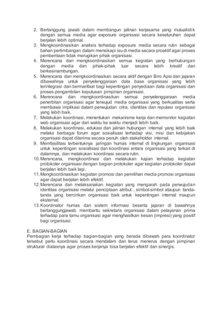 Profil bidang program humas dan kerjasama | PDF