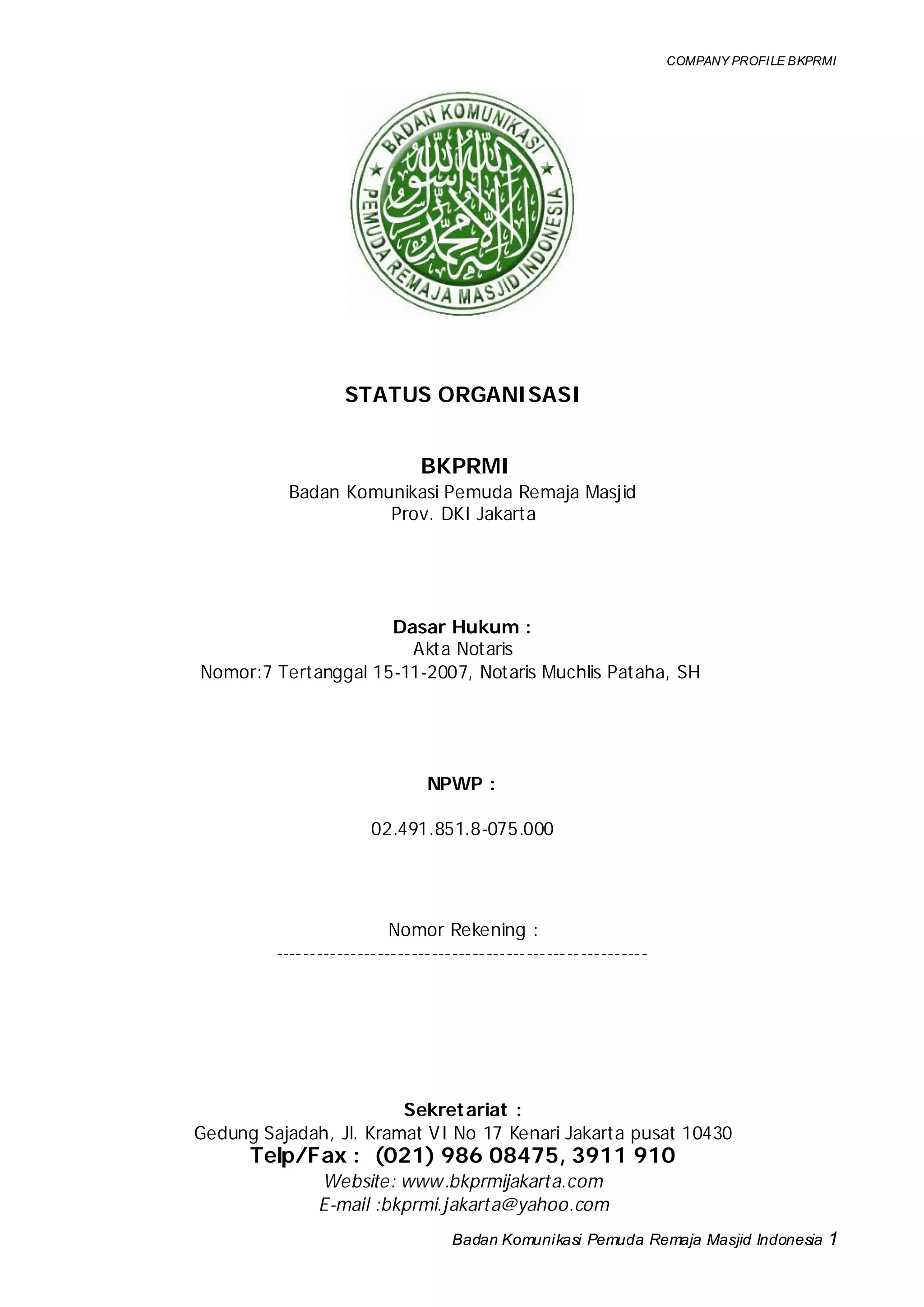 Profil BKPRMI Jakarta | PDF