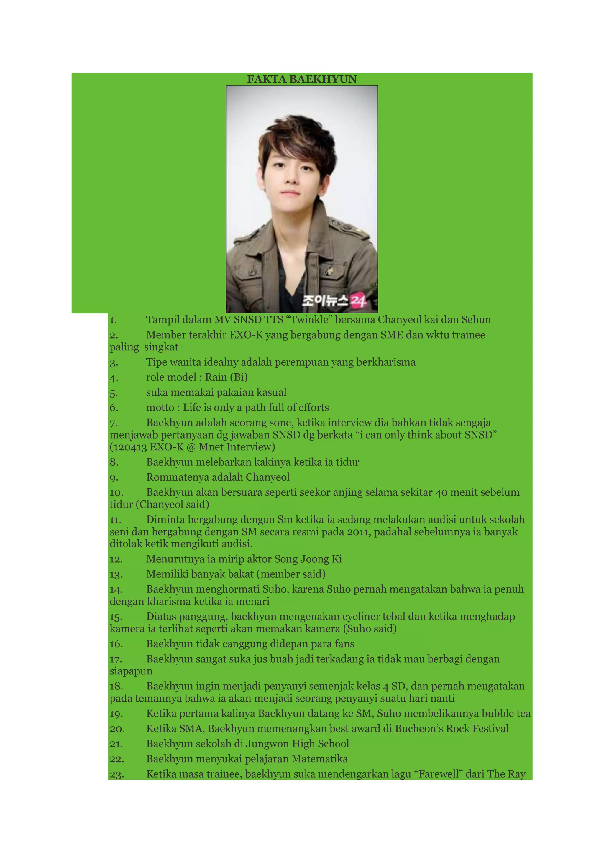 Profil dan biodata exo beserta fakta | DOCX