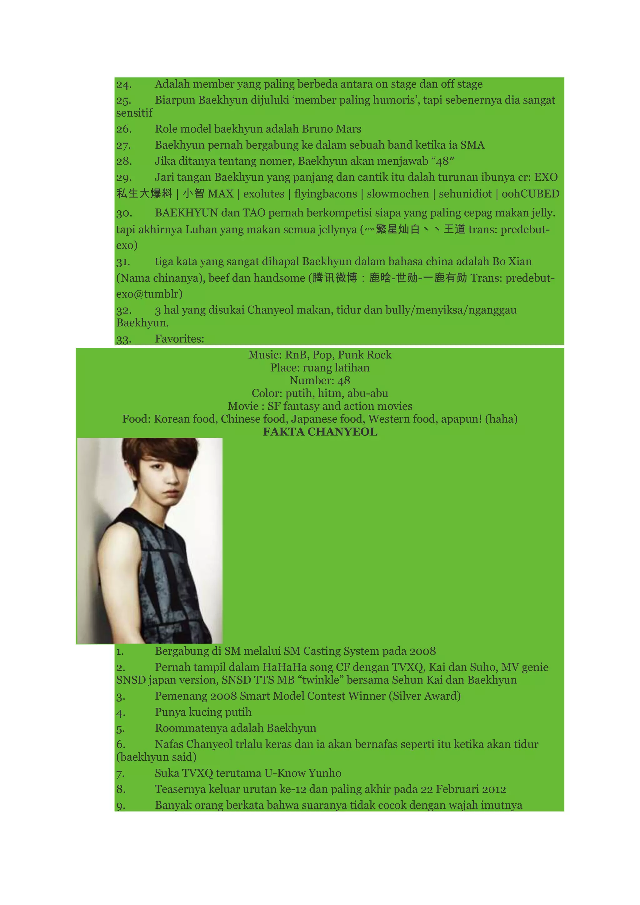 Profil dan biodata exo beserta fakta | DOCX