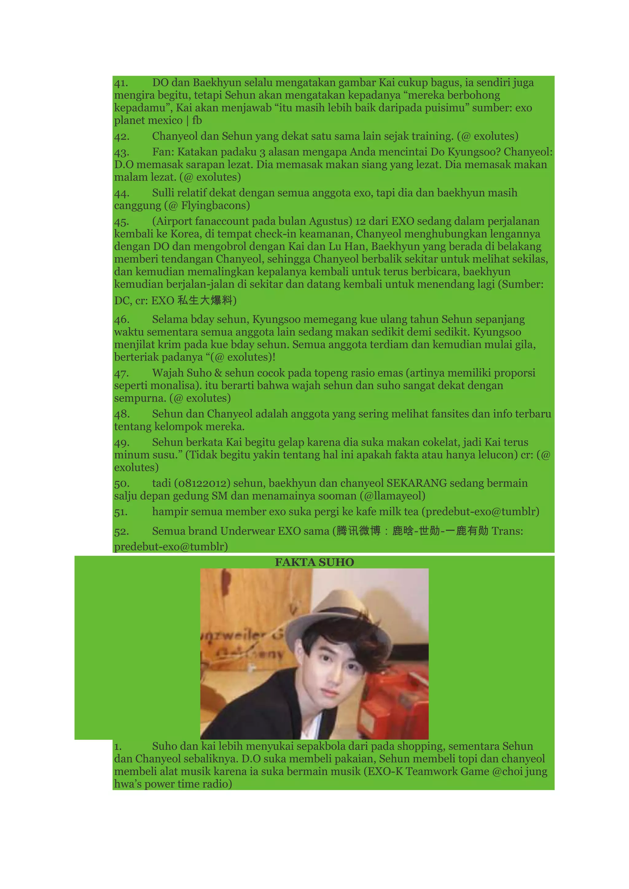 Profil dan biodata exo beserta fakta | DOCX