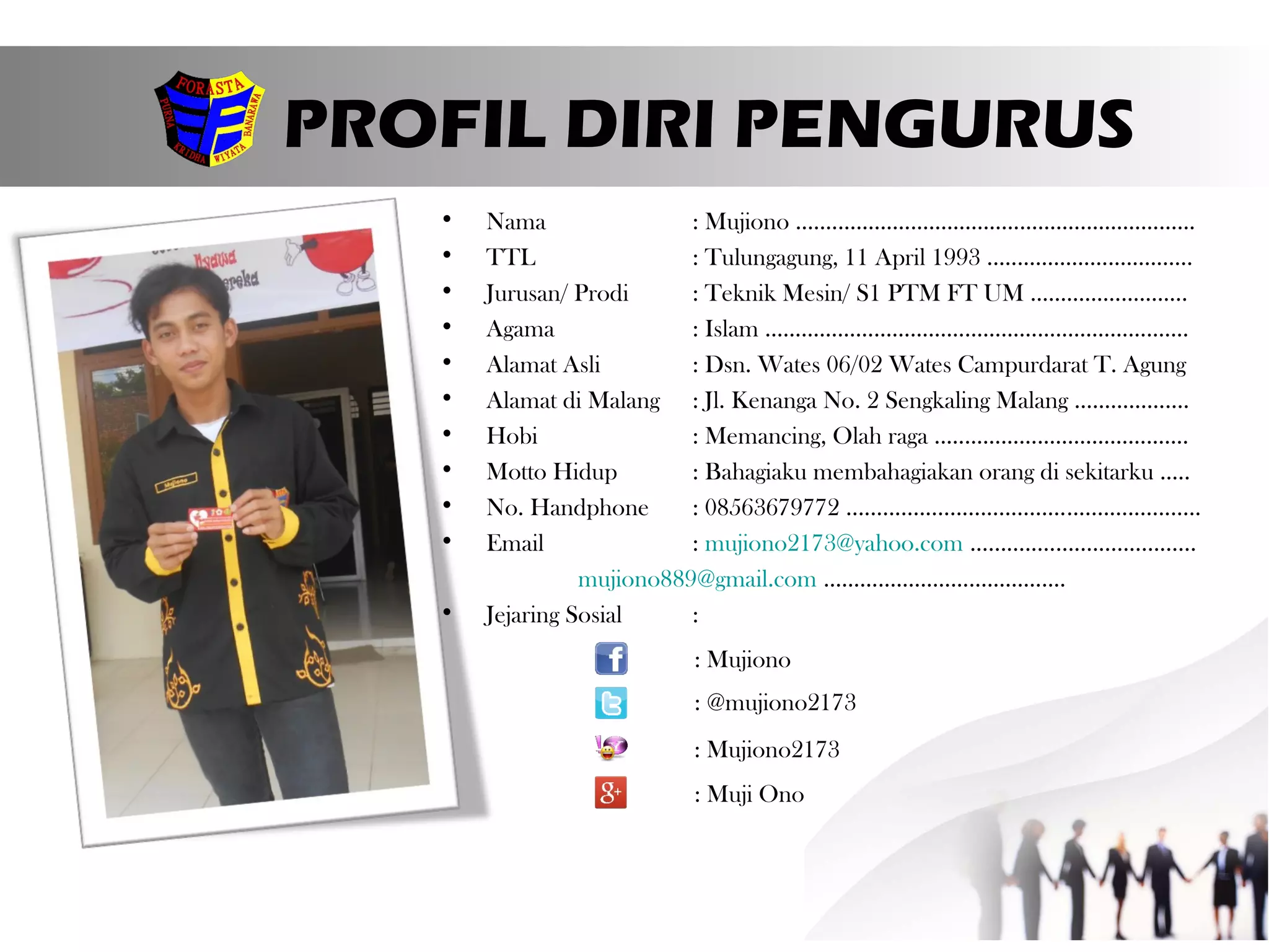 Profil diri mujiono | PPT