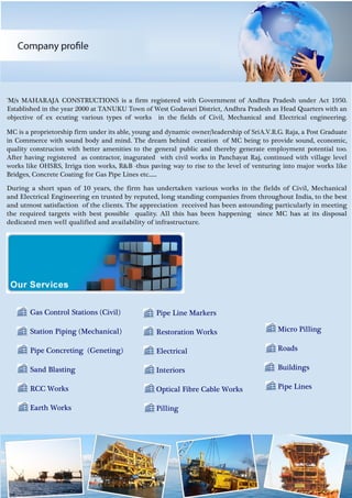 Maharaja constructions rofile | PDF