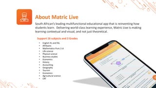 SAADC - Matric Live (Profile) | PPT