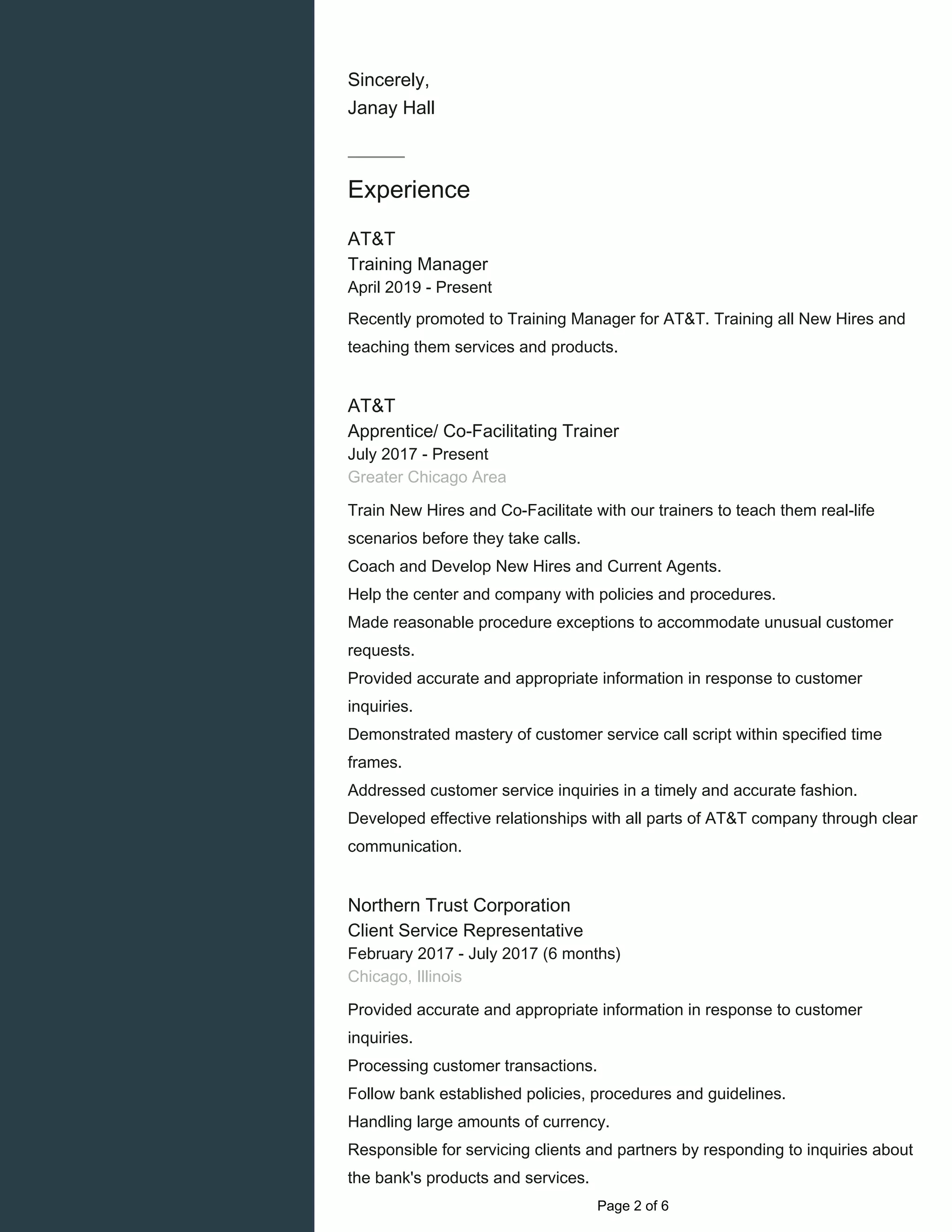 Janay Hall Resume | PDF