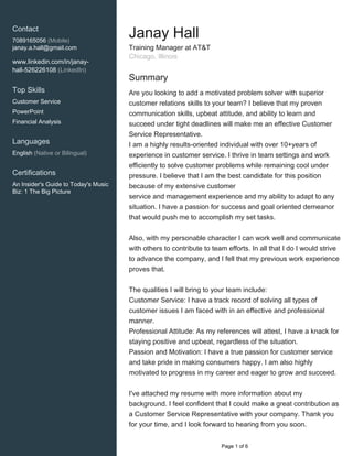 Janay Hall Resume | PDF