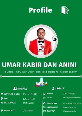 Umar Kabir Dan Anini Portfolio | PDF