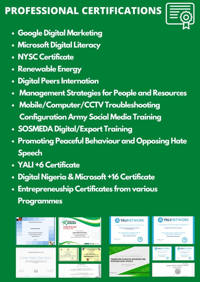 Umar Kabir Dan Anini Portfolio Pdf