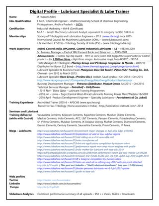 Profile ex Castrol lube specialist 7th aug 2020 | PDF | Science