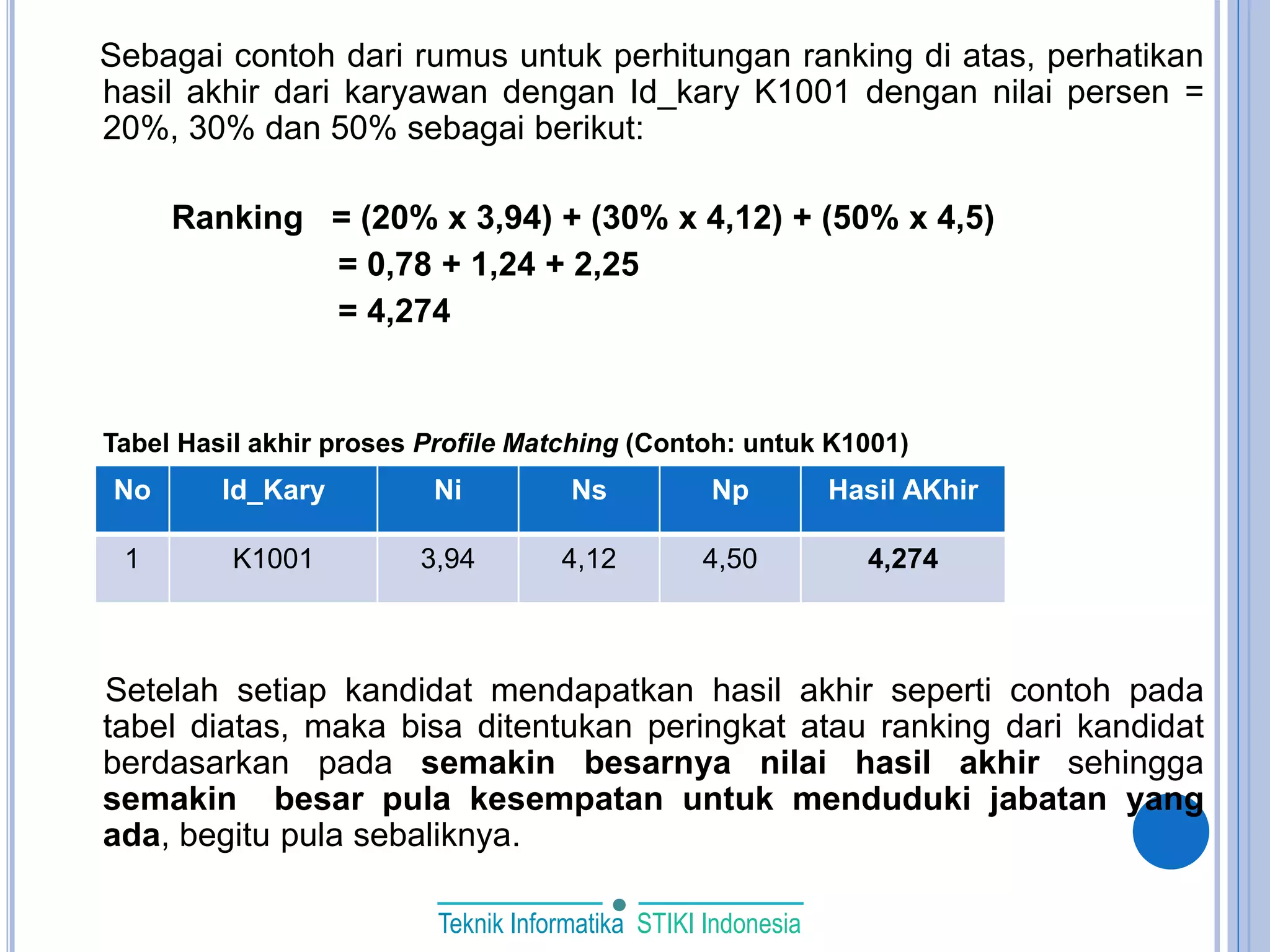 Metode Profile matching | PPT