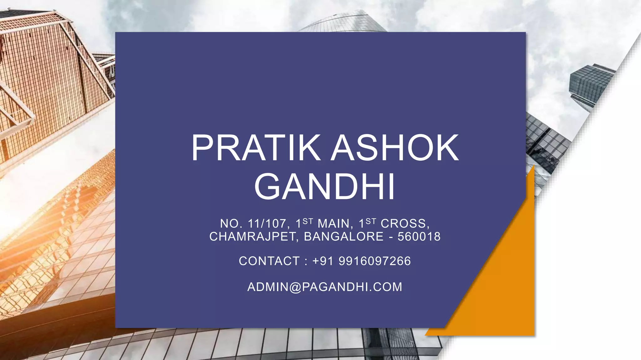 Profile pratik ashok gandhi | PPTX