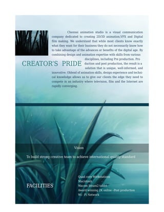 Chennai Animation Studio Profile | PDF
