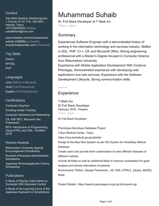 Sr Full Stack Developer Pdf