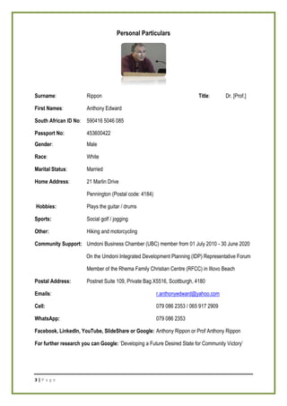 Profile 2022 - Dr. [Prof.] Anthony Rippon | PDF