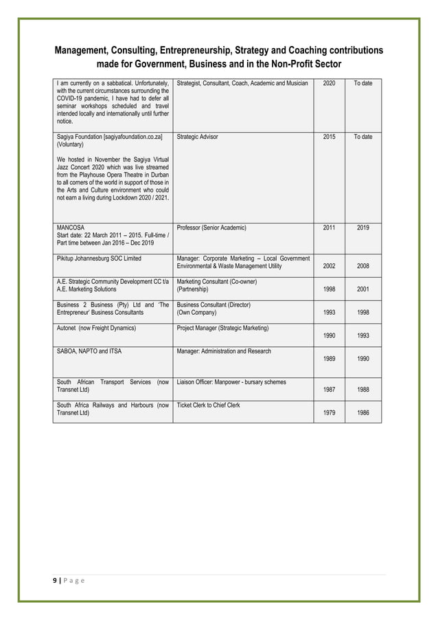 Profile 2022 - Dr. [Prof.] Anthony Rippon | PDF | Management Consulting ...