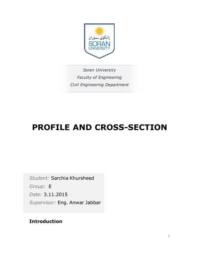 Profile and Cross-Section - Report | DOCX | Geography | Science