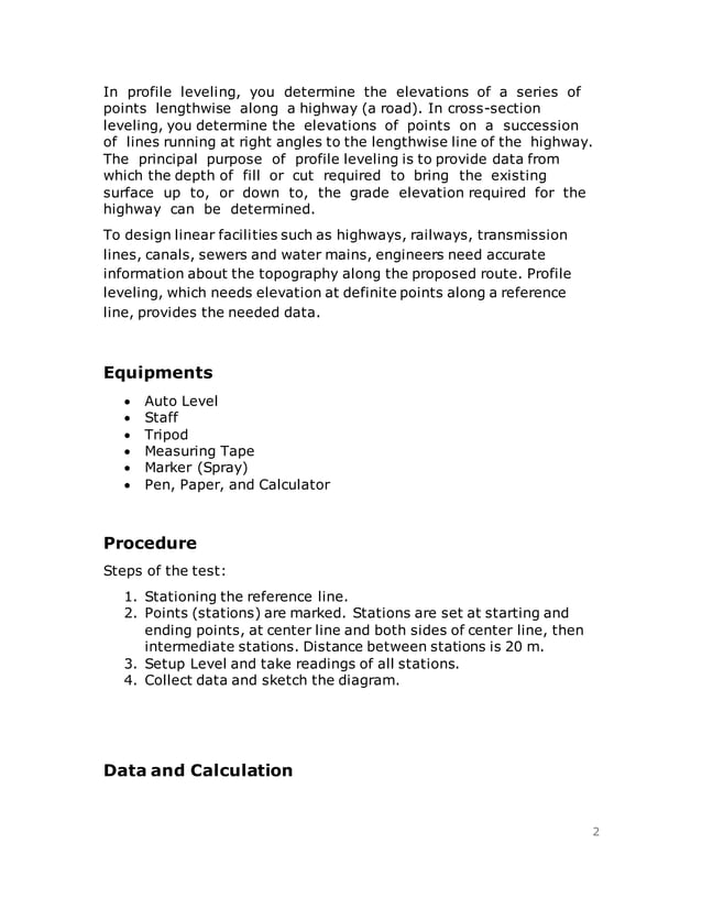 Profile and Cross-Section - Report | DOCX | Geography | Science