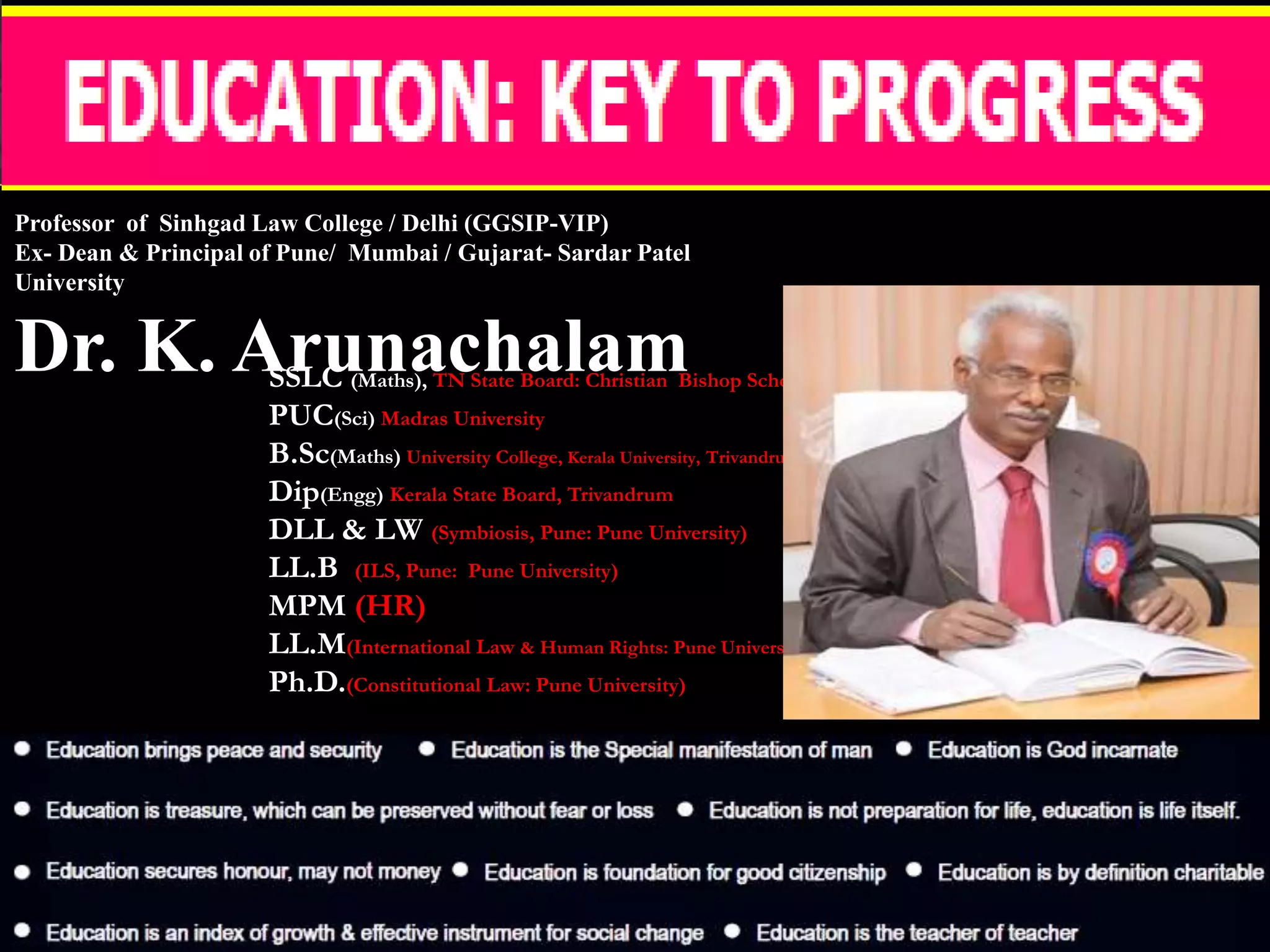 Profile dr chettiar arunachalam in ppt | PPTX