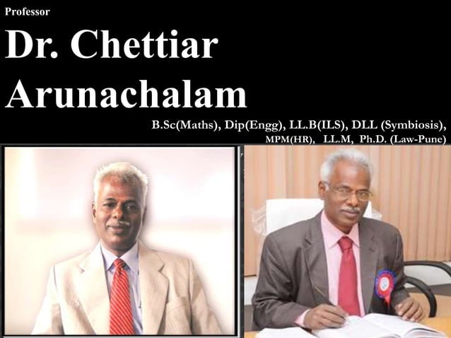 Profile dr chettiar arunachalam in ppt | PPTX