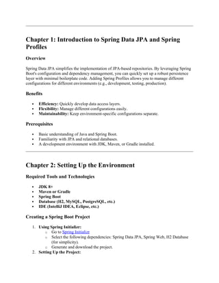 Mastering Spring JPA & Profiles: Practical Guide with Real Data Differences! 🚀 | DOCX ...