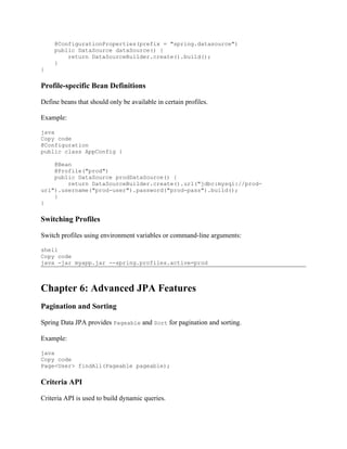 Mastering Spring JPA & Profiles: Practical Guide with Real Data Differences! 🚀 | DOCX ...