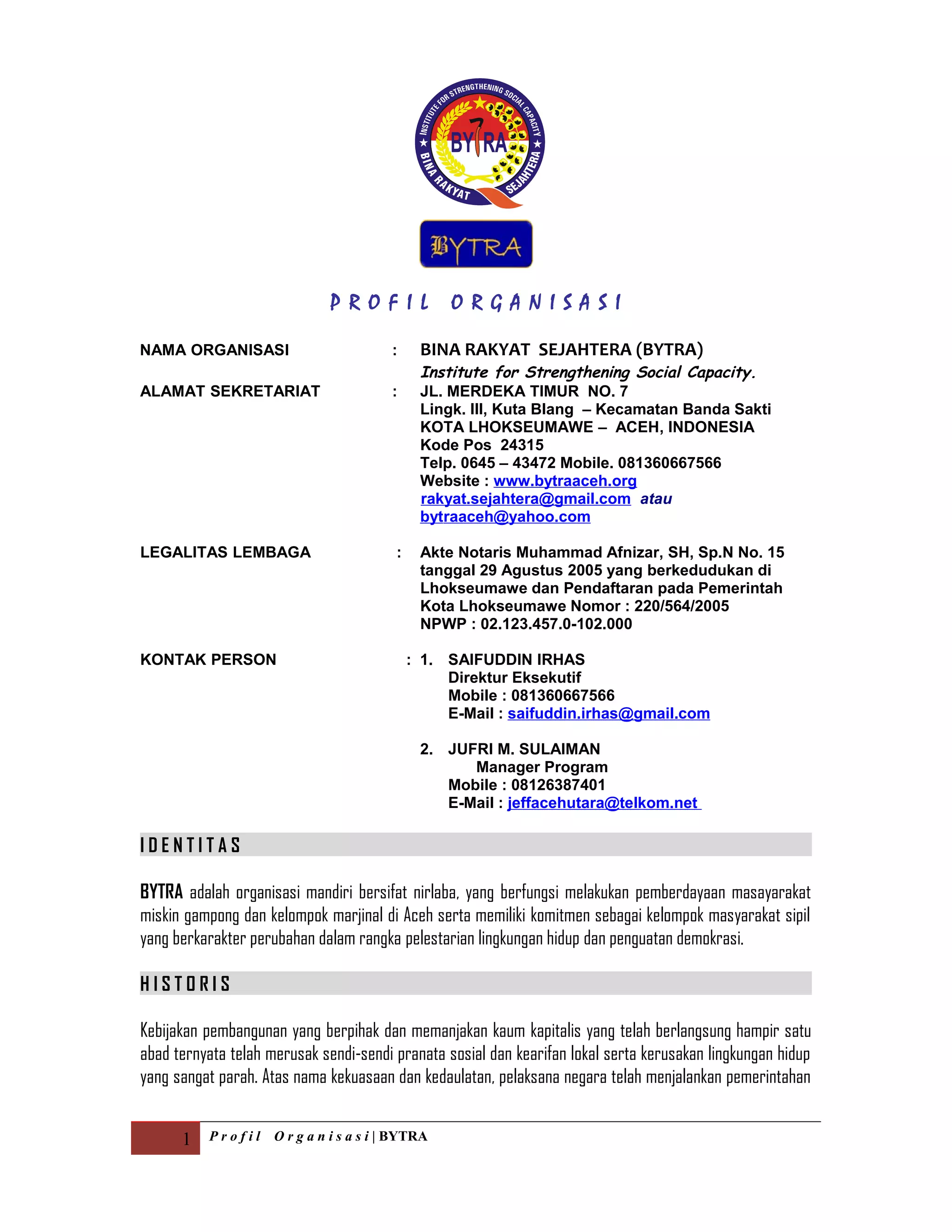 Profile bytra 2013 | DOC