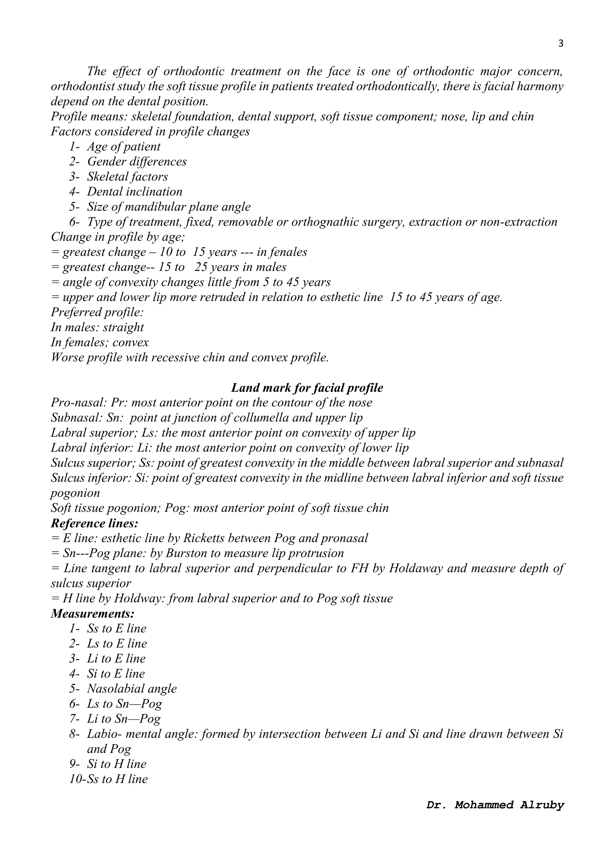 profile changes after orthodontic ttt.docx | Dental Health | Diseases and Conditions
