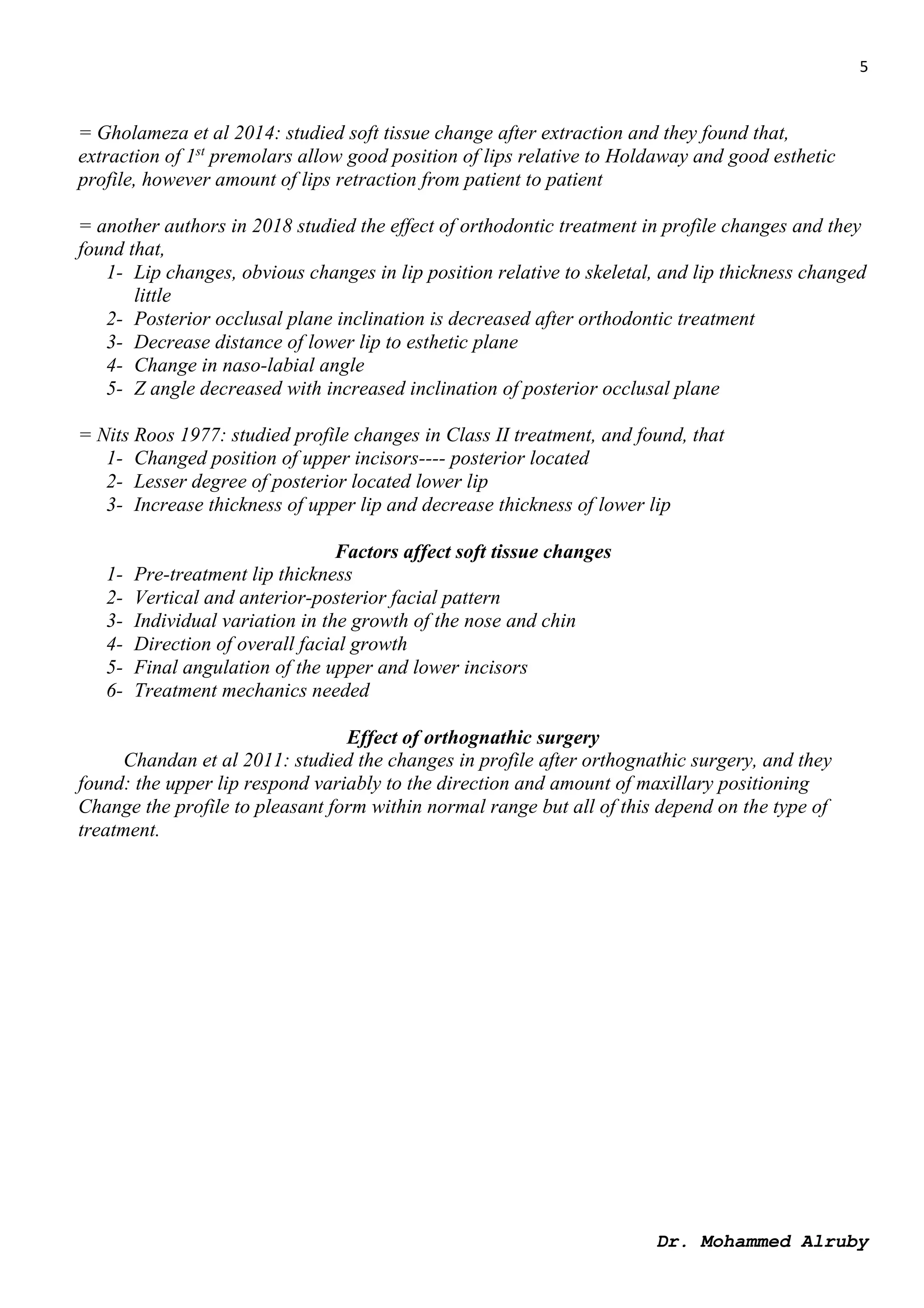 profile changes after orthodontic ttt.docx | Dental Health | Diseases and Conditions